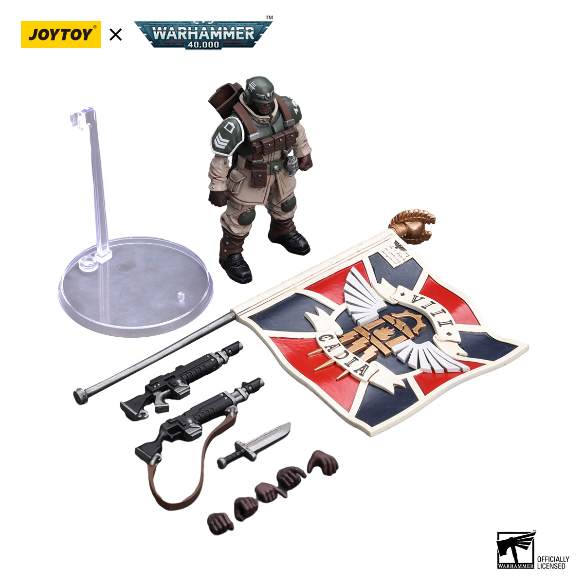 JOYTOY Warhammer Astra Militarum Cadian Command Squad Veteran with ...