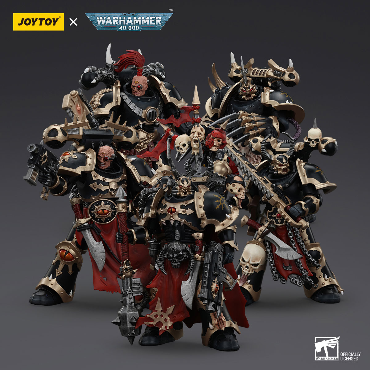 JOYTOY Warhammer Chaos Space Marines Black Legion Chosen Action Figures